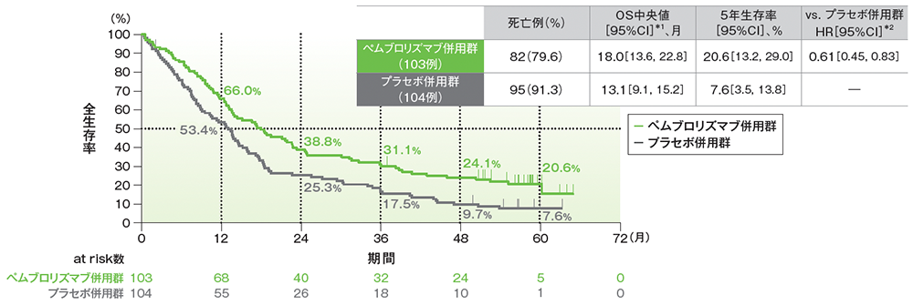 KEYNOTE-407試験（5年間フォローアップ） | 臨床成績：化学療法併用試験 | キイトルーダ®非小細胞肺癌 | MSD Connect